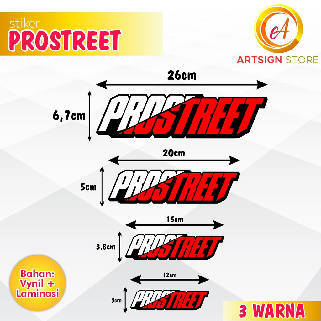 Jual Stiker Prostreet / Stiker Pro Street / Cutting Stiker Prostreet 3 ...