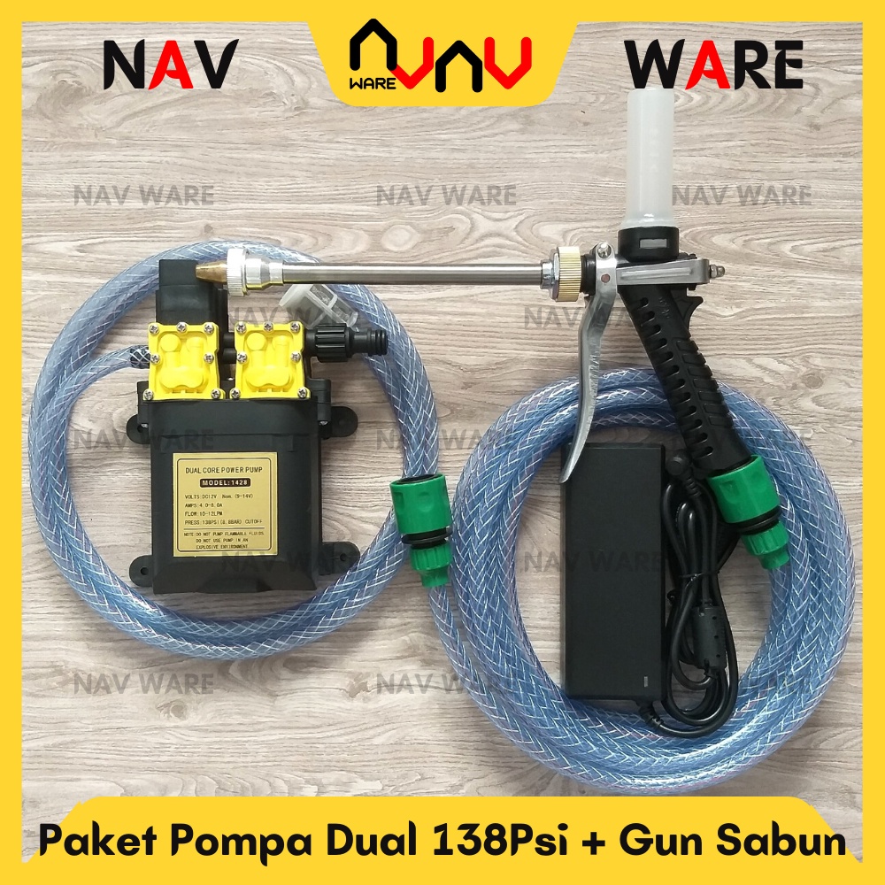 Jual Paket Lengkap Pompa Air DC 12V Dual Pump 138Psi High Pressure Alat ...