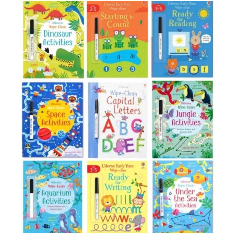 Jual Usborne wipe clean reusable activity book buku aktivitas busy book ...