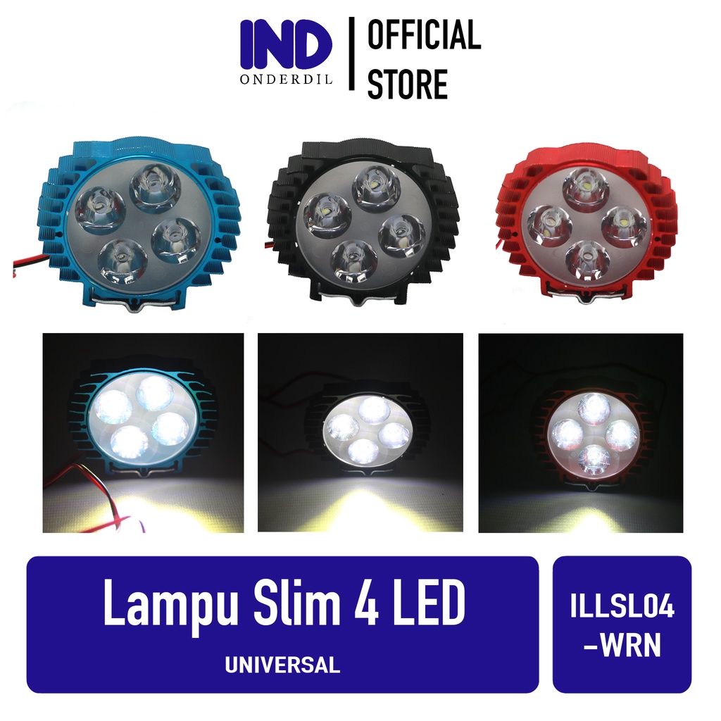 Jual IND Onderdil Lampu LED Luxeon Slim Bulat 4 LED-Mata 3 Mode ...