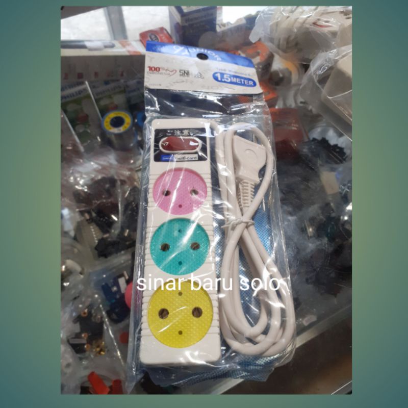 Jual OLOR KABEL OLOR LISTRIK OLOR STOP KONTAK 1,5 Meter Lubang 3 ...