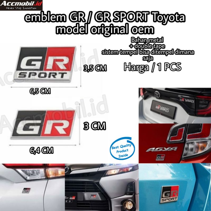 Jual logo emblem GR / GR SPORT toyota gazoo racing model original oem | Shopee Indonesia
