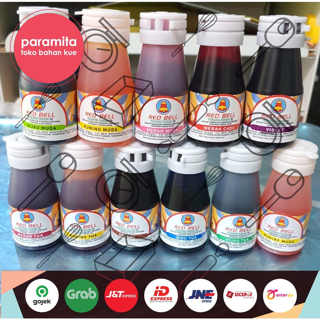 Jual Red Bell Pewarna Makanan 30 gr Warna Hijau Muda / Kuning Muda ...
