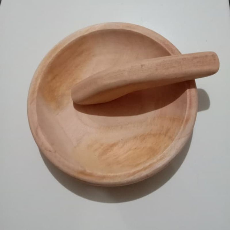 Jual Cobek Kayu / Coet Kayu + Ulekan Kayu Ukuran 16 18 20 22 cm ...