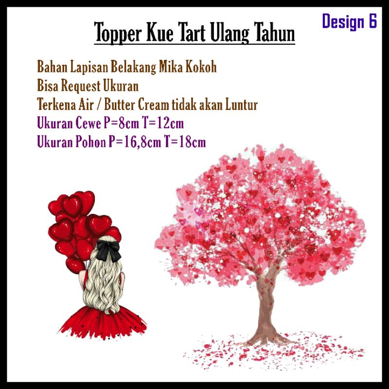 Jual Topper Stiker Cewe Pohon Waterproof Dekorasi Kue Tart Cupcake ...