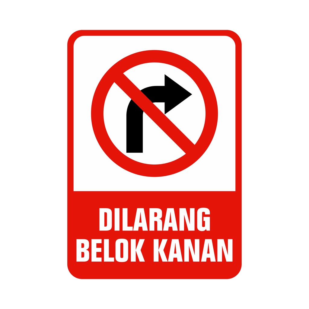 Jual RAMBU DILARANG BELOK KANAN 35CM X 50CM PLAT ALUMUNIUM | Shopee ...