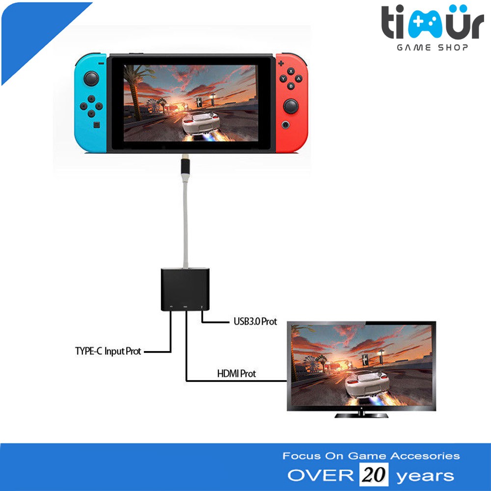 Jual Video Dock Converter Nintendo Switch OLED Type- C to HDMI Docking ...
