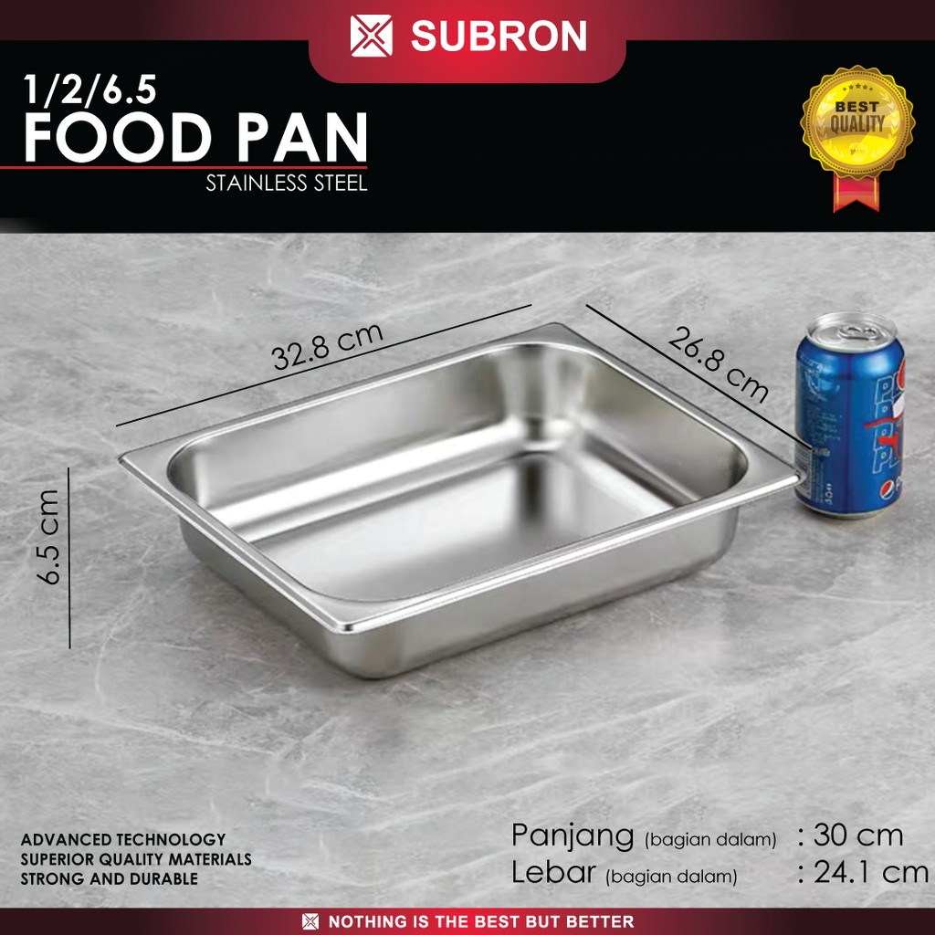 Jual SUBRON Gastronom Food Pan 1/2 Ke Dalam 6.5cm Wadah Penyimpan 1265 ...