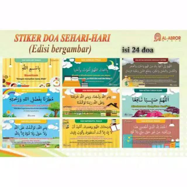 Jual 24 sticker doa sehari-hari stiker harian belajar berdoa anak ...