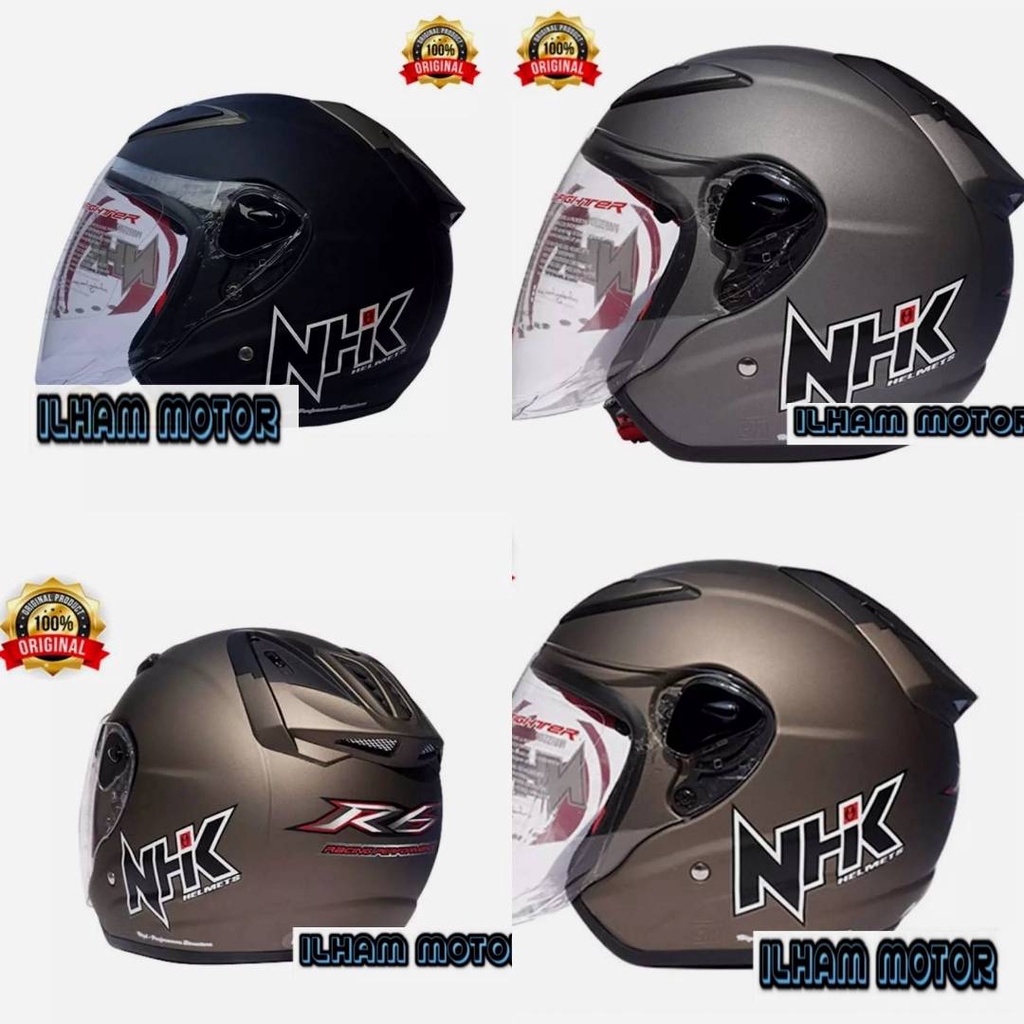 Jual HELM NHK R6 SOLID / NHK HALF FACE POLOS | Shopee Indonesia