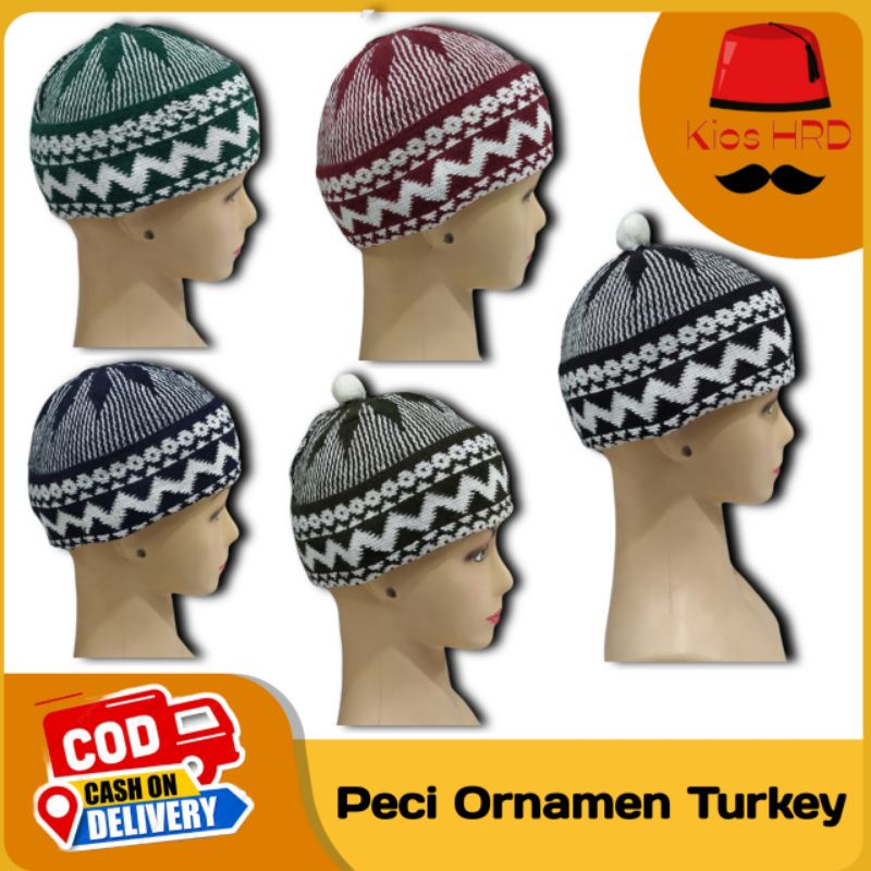 Jual Peci Rajut BANI KUFI Ornamen Turkey Kupluk Osmani Khas Turkey ...