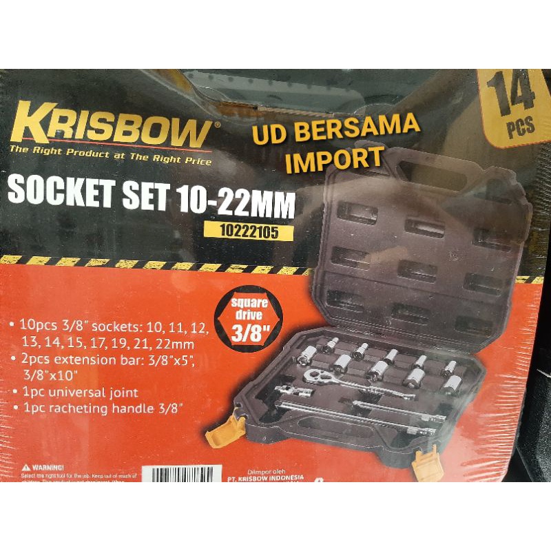 Jual krisbow kunci socket set 3/8 inc kuncI sok shock KRISBOW ORIGINAL ...