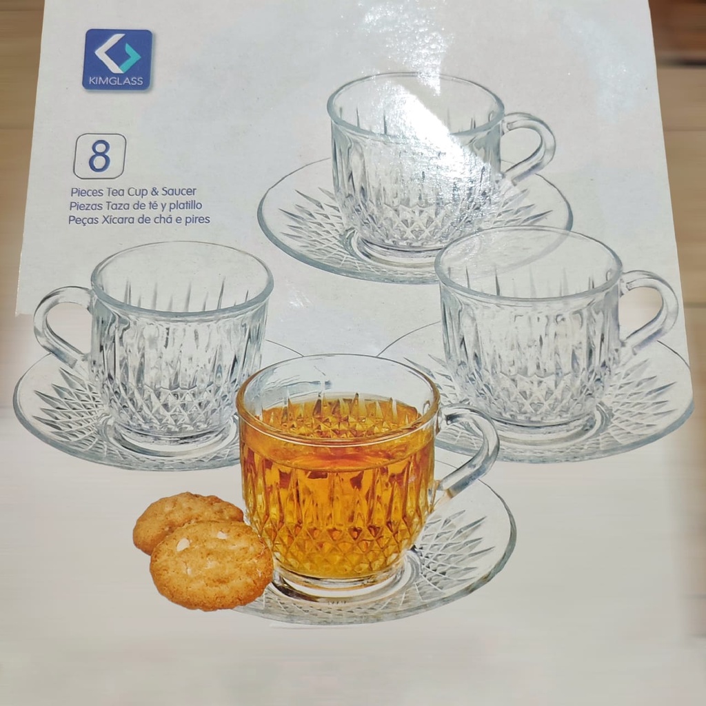 Jual Gelas Kaca 1 Set Berkualitas - Cangkir Kopi dan Wadah 1 Set ...