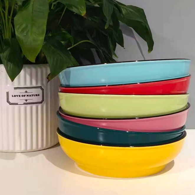 Jual Piring Keramik Salad Bulat Warna Warni | Shopee Indonesia