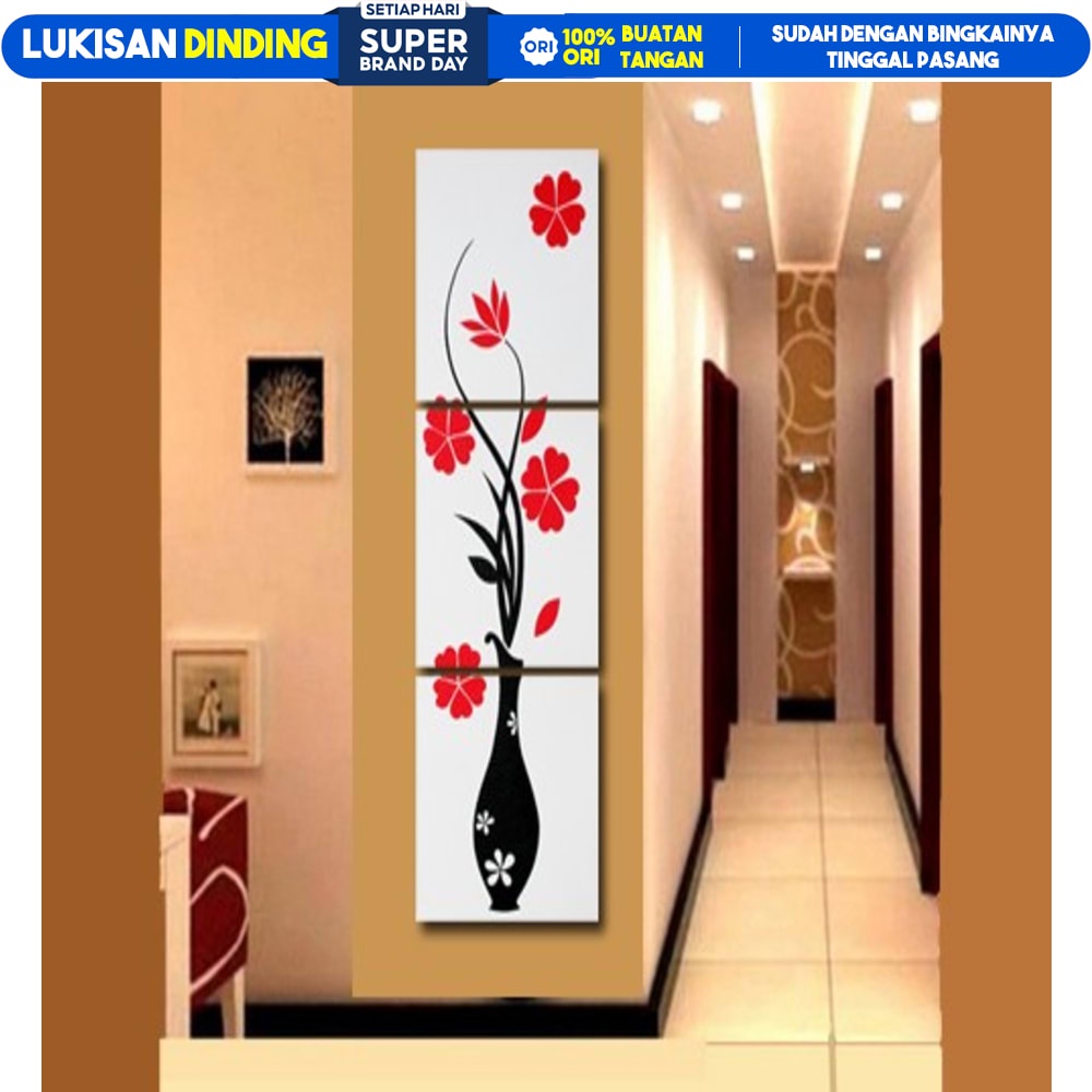 Jual LUKISAN INTERIOR RUMAH MINIMALIS LUKISAN DINDING RUANG TAMU KANVAS ...