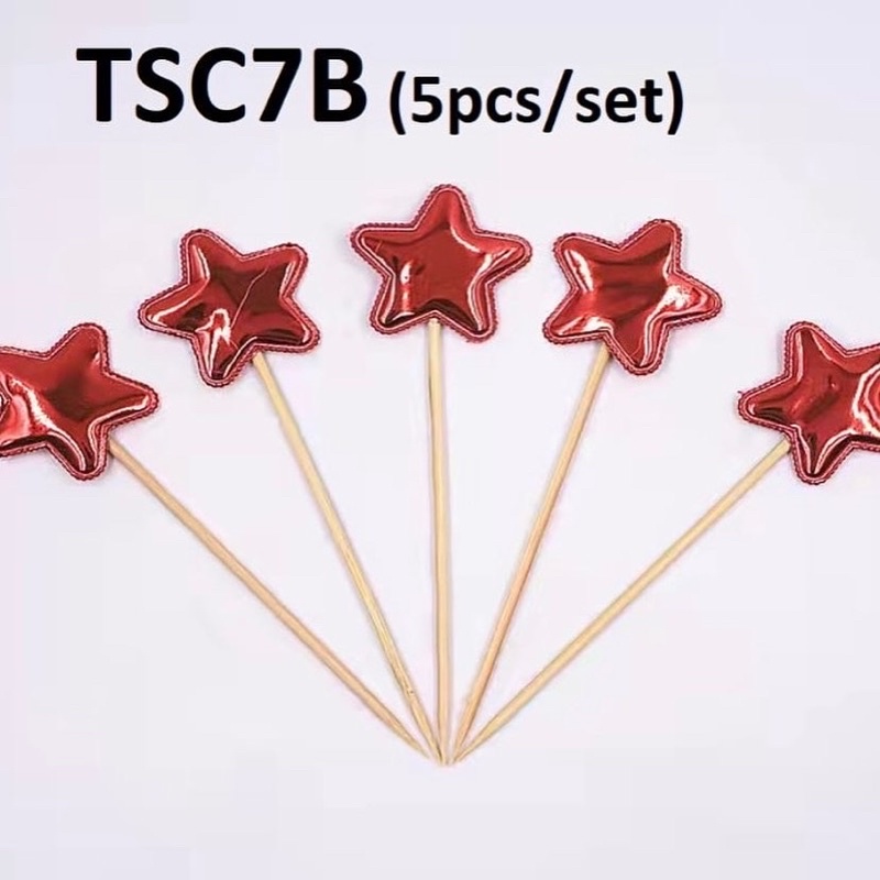 Jual TSC - Hiasan Tusukan Kue Cake Topper Hati Crown Mahkota Bintang ...