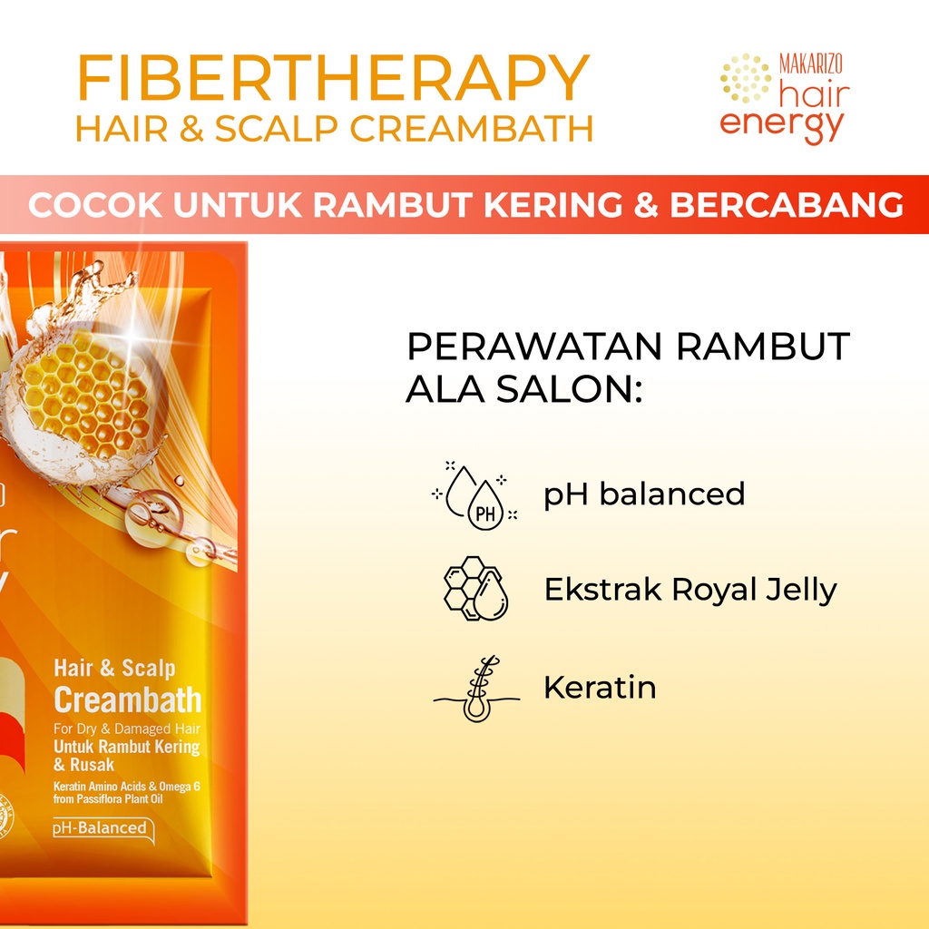 Jual Makarizo Hair Energy Fibertherapy Hair & Scalp Creambath Royal Jelly 60 mL | Shopee Indonesia