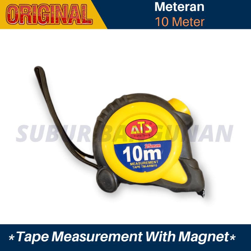 Jual Meteran Tukang / Meteran Karet 10 Meter / Measuring Tape With ...