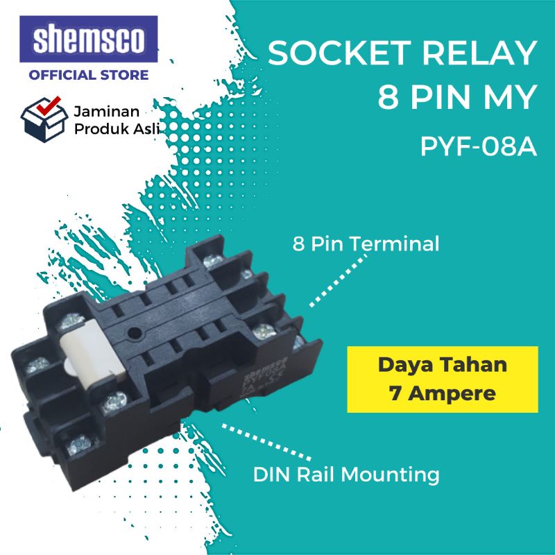 Jual Socket Relay 8 Pin MY2 MY2N Soket Relai Merk Shemsco PYF-08 PYF08A | Shopee Indonesia