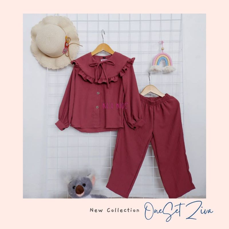 Jual setelan anak ziva usia 5 sampai 11 tahun//setcel anak perempuan ...