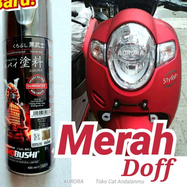 Jual Cat Merah Dop Samurai Paint Matte Red H751* Doff Dof Dov Honda ...