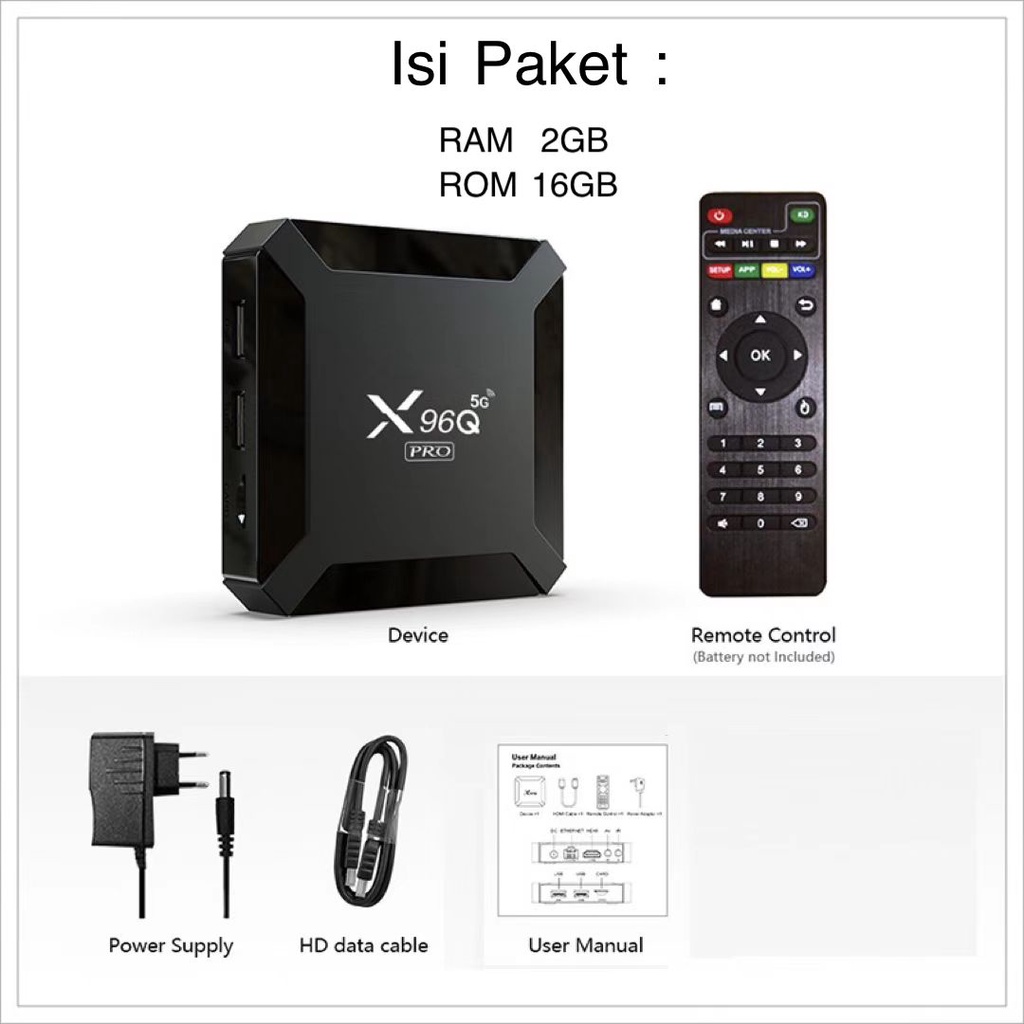 Jual Android TV Box X96Q PRO 5G 4K Ultra HD Smart TV Box Media Player ...