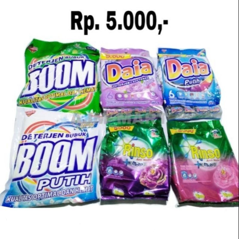 Jual SOKLIN,DAIA,RINSO,BOOM,DETERJEN 5000 | Shopee Indonesia