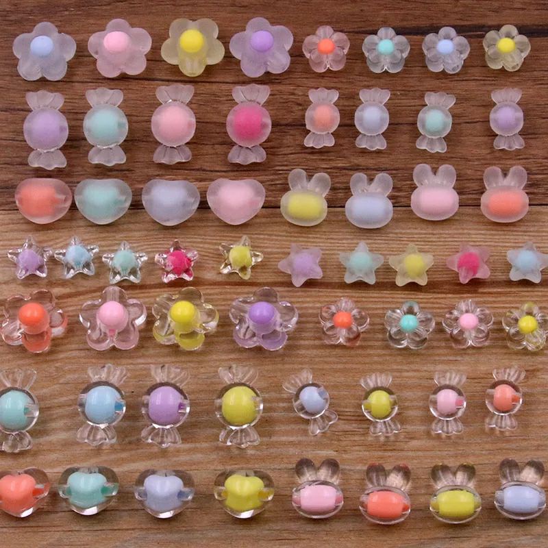 Jual ( 50pcs ) Manik Manik Bulat Kristal Mote Bunga Love Manik Candy ...