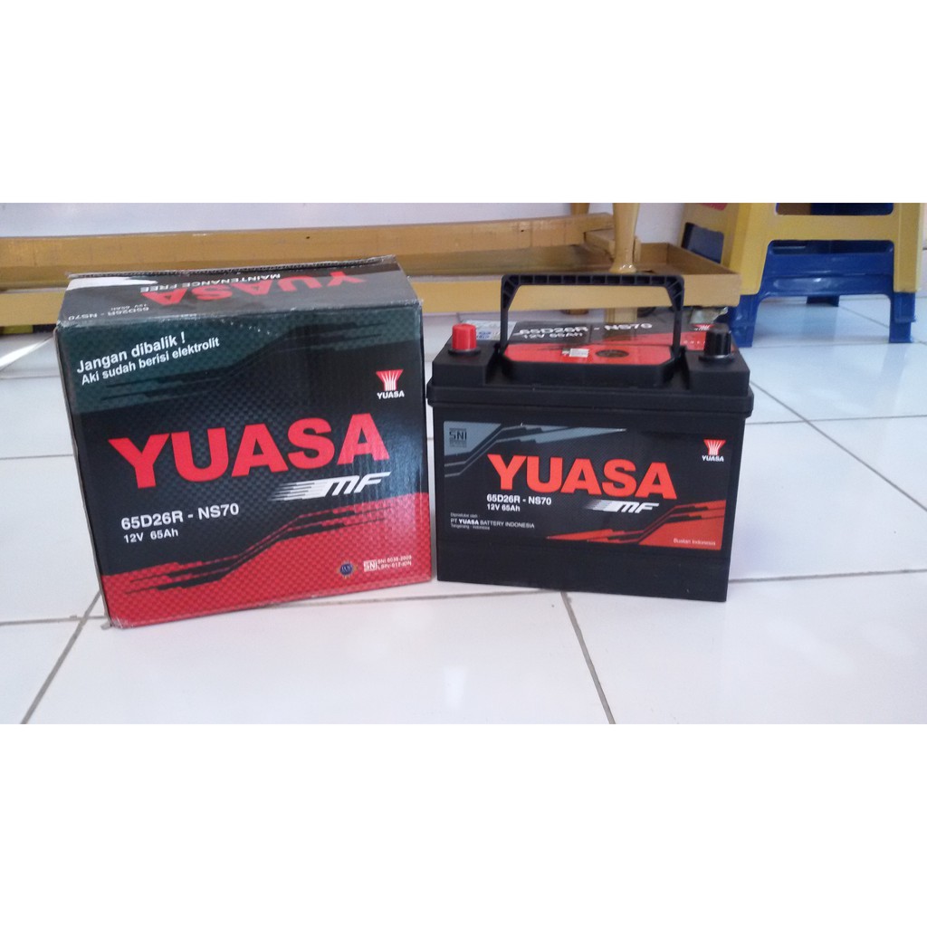 Jual AKI YUASA 65D26R - NS 70 ( 12V / 65 aH ) | Shopee Indonesia