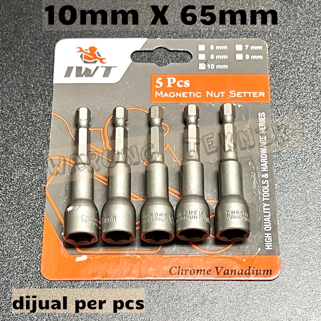 Jual IWT MAGNETIC HEX NUT 10 MM X 65 MM mata sock baut roofing | Shopee ...