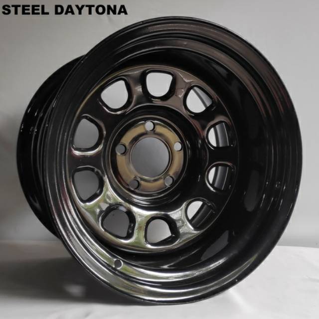 Jual Velg besi Offroad Daytona 15x10 5H 114.3 et-44 glossy black innova ...
