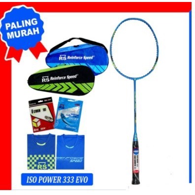 Jual Raket badminton RS ISO POWER 333 EVO GRATIS SENAR + KAOS + TAS ...