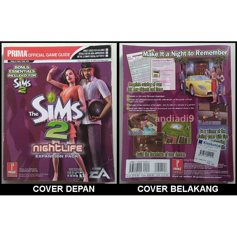Jual BUKU PANDUAN GAME THE SIMS 2 NIGHTLIFE BAHASA INGGRIS ONLY FOR PC ...