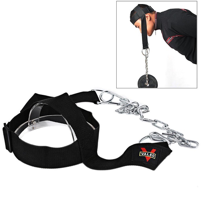 Jual Head Harness Belt Neck Weight Lifting Steel Chain Strap Fitness ...