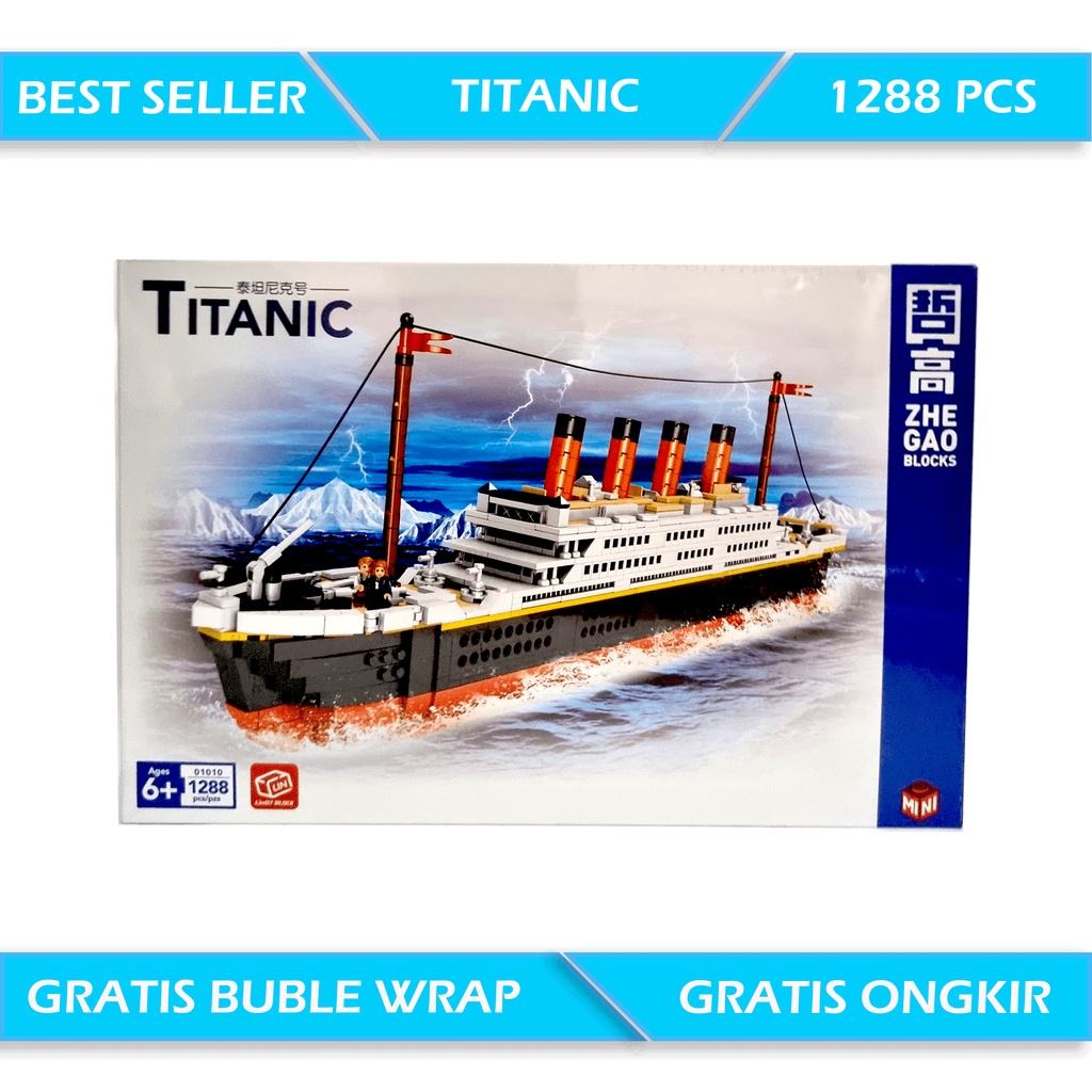 Jual TITANIC KAPAL PESIAR TITANIC NANOBLOCK LEGO ZHE GAO BLOCK | Shopee ...