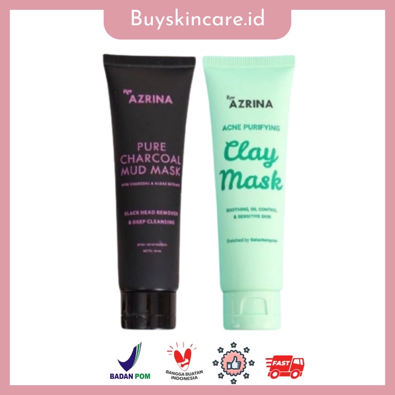 Jual AZRINA Pure Charcoal Mud Mask & Acne Purifying Clay Mask | Shopee ...
