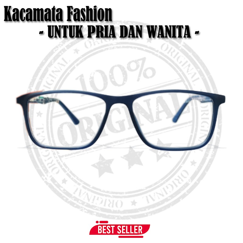 Jual Kacamata frame kotak hitam pria wanita / kacamata simple sehari ...
