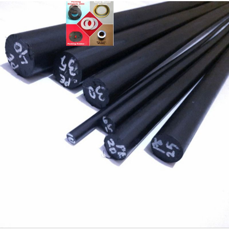 Jual Nylon Polythelene Batangan Hitam ( PE Rod ) Tebel 10mm x 50cm | Shopee Indonesia