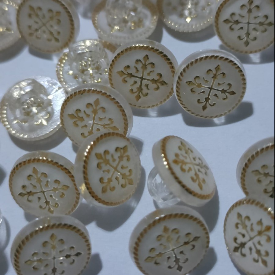 Jual kancing baju acrylic batik diameter 10 mm isi 100 pcs | Shopee ...