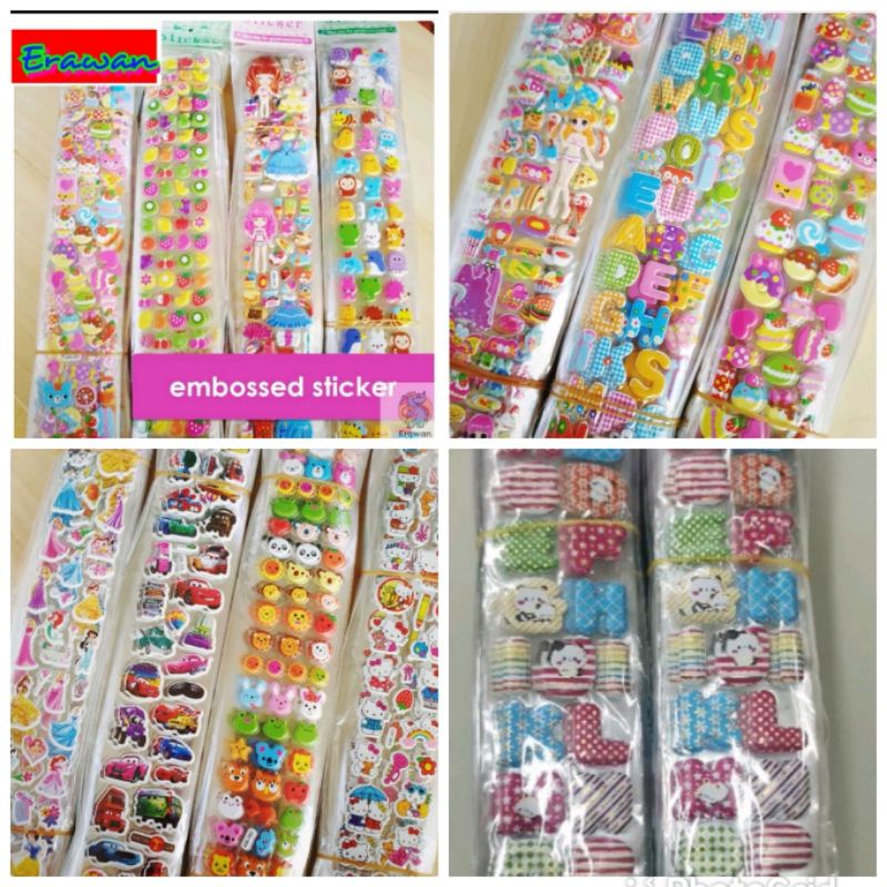 Jual 10 STICKER / EMBOSSED STICKER / STICKER EMBOS 30 CM / STICKER ...