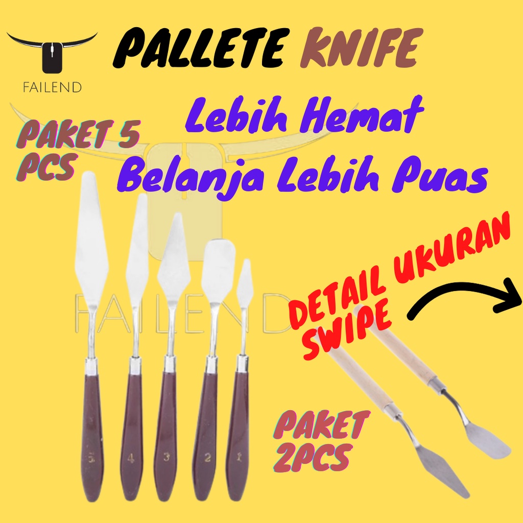 Jual PALETE KNIFE PALLETE SET PALETTE 5 PCS 2 PCS PISAU SPATULA ...