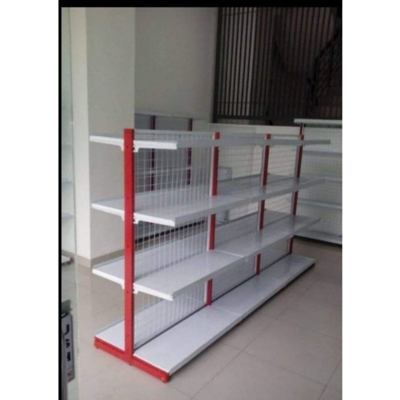 Jual RAK TOKO MINIMARKET SUPERMARKET DOUBLE Tinggi 120/150cm 4SUSUN ...
