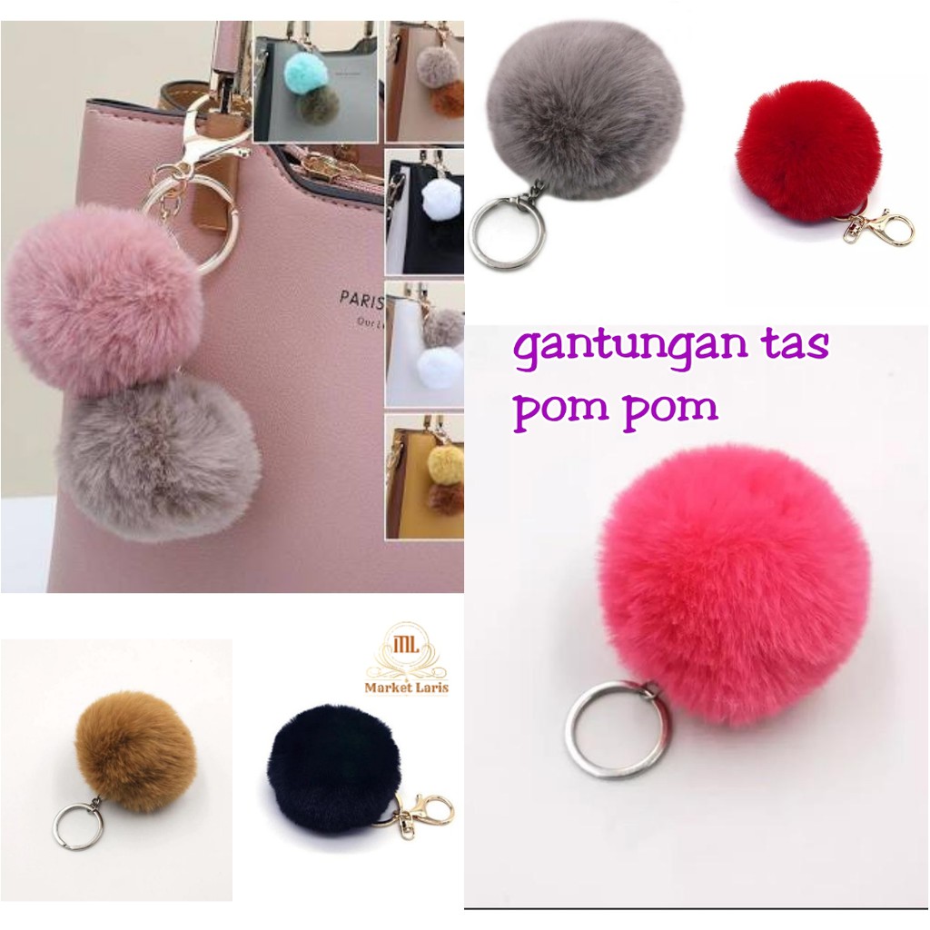 Jual POMPOM - gantungan tas pom pom bulat bulu Murah | Shopee Indonesia