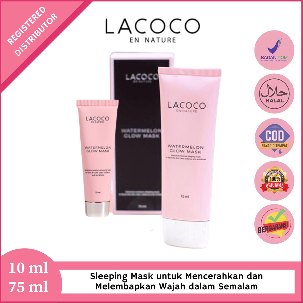 Jual Lacoco Watermelon Glow Mask - Sleeping Mask Masker Tidur Wajah ...
