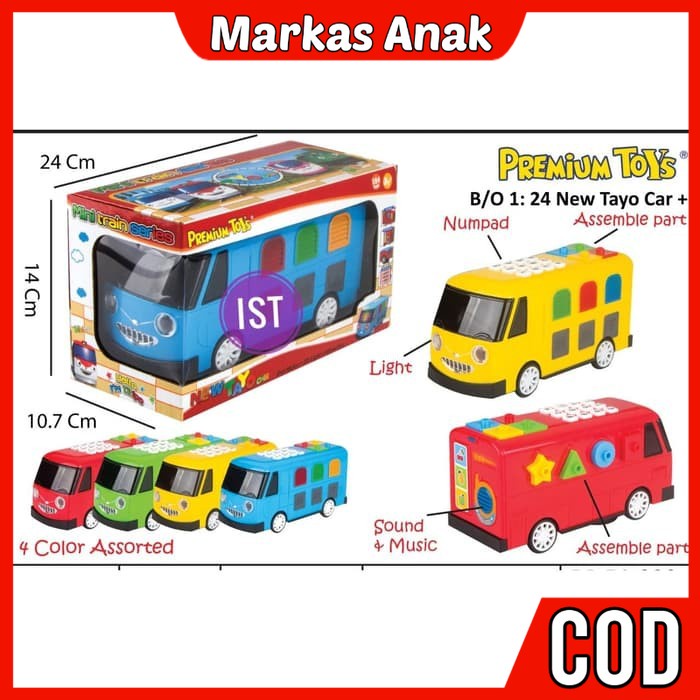 Jual Mainan Anak Anak Umur 3 4 5 6 Tahun Mobil Mobilan Bus Bis Tayo The Little Bus Plastik Set ...