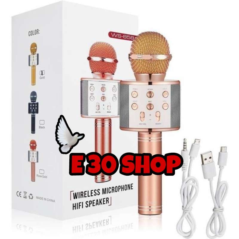 Jual MICROPHONE MIC KARAOKE WS-858/MIC BLUETOOTH WS-858 | Shopee Indonesia
