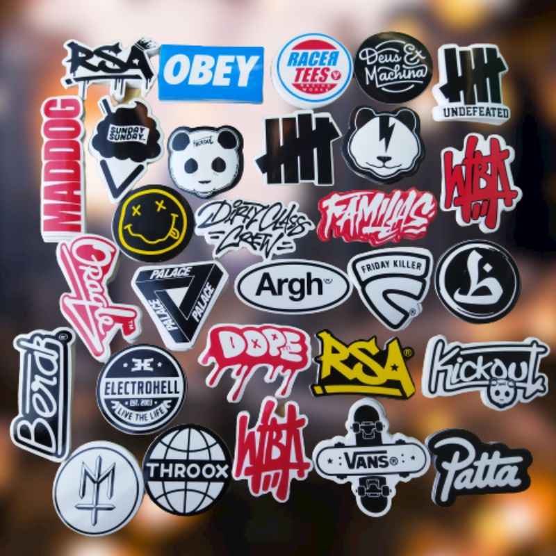 Jual (10 pics )Stiker Distro Brand Sticker Distro Murah Anti Air ...