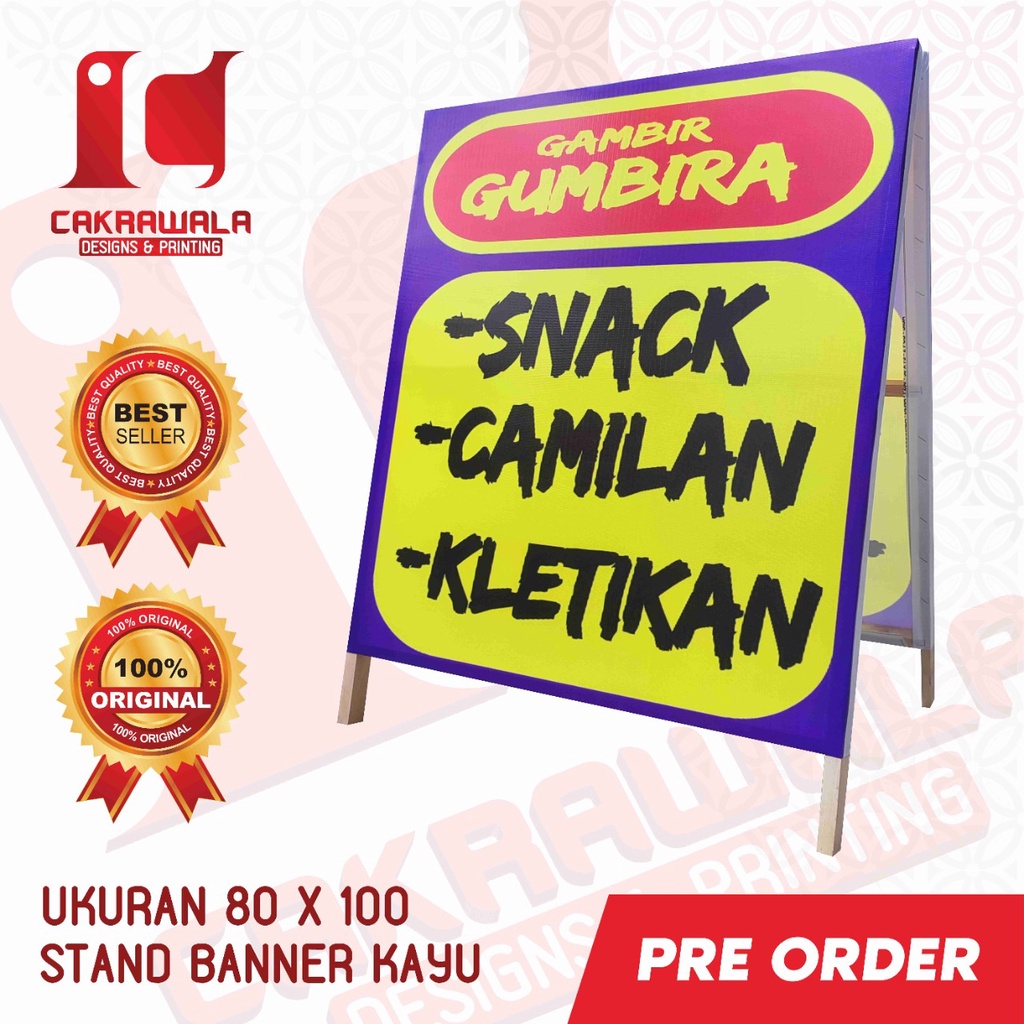 Jual STAND BANNER KAYU UKURAN 80 X 100 - SEGITIGA BANNER RANGKA KAYU ...
