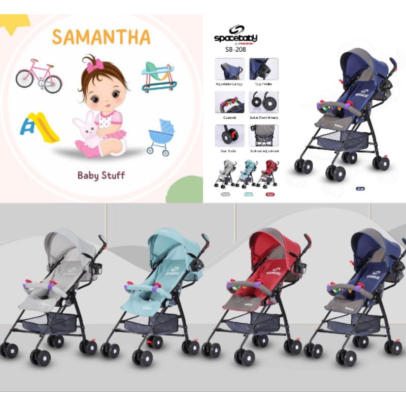 Jual STROLLER NEWBORN SPACEBABY SB 208 (MAINAN) | Shopee Indonesia