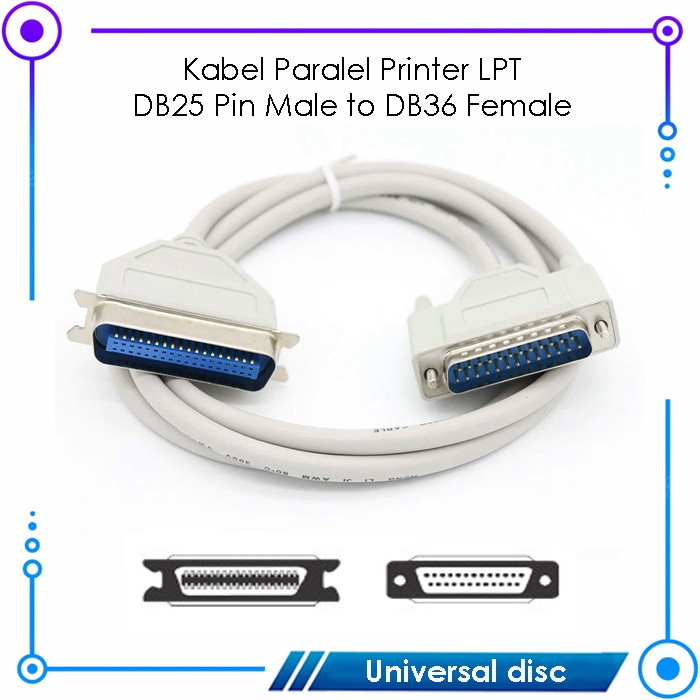 Jual Kabel Paralel Printer LPT DB25 Pin Male to DB36 Female 1.5m/3m | Shopee Indonesia
